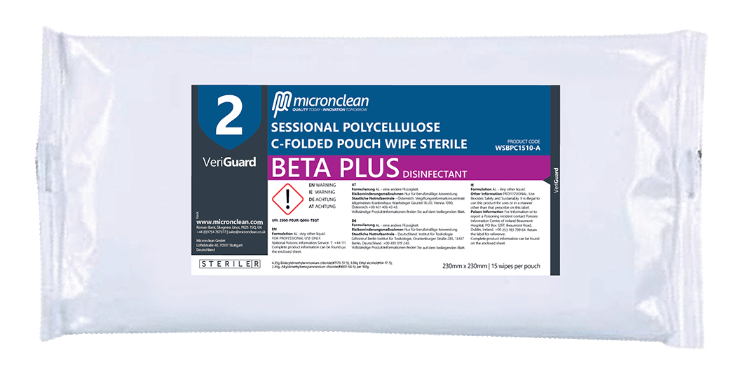 VeriGuard 2 - Beta Plus Polycellulose C-folded Pouch Wipe - Sterile ...